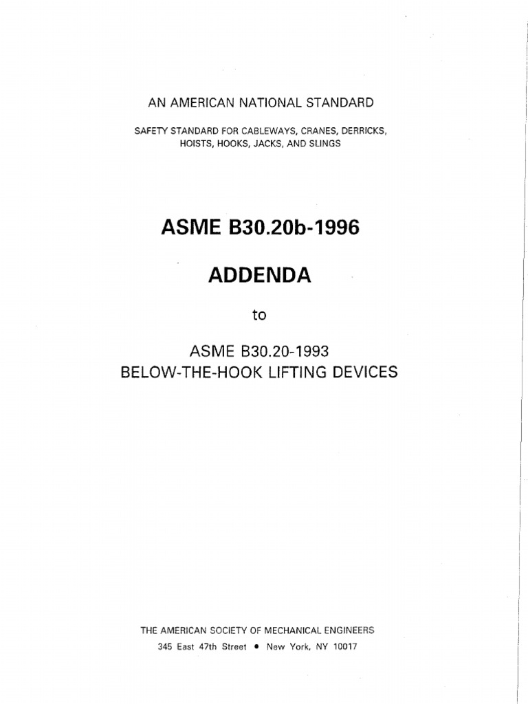 ASME B30.20b-1996 | PDF