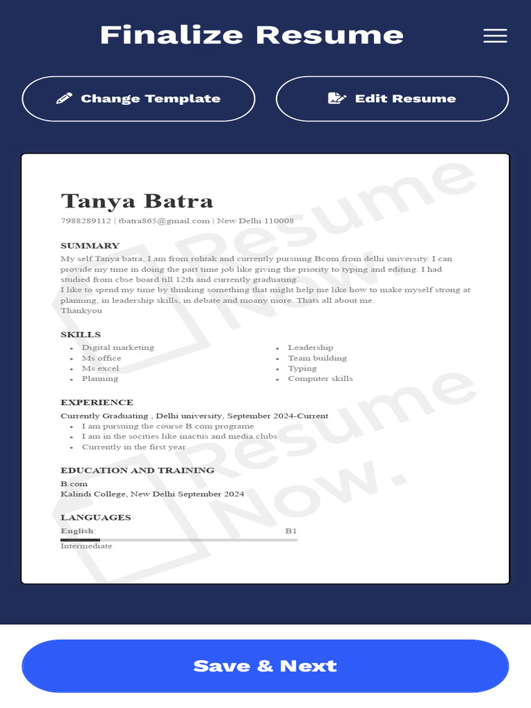 Finalize Resume - Resume Now | PDF