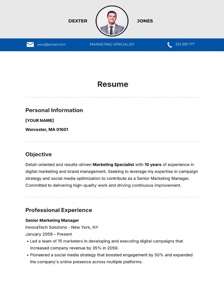 Free Resume Template | PDF