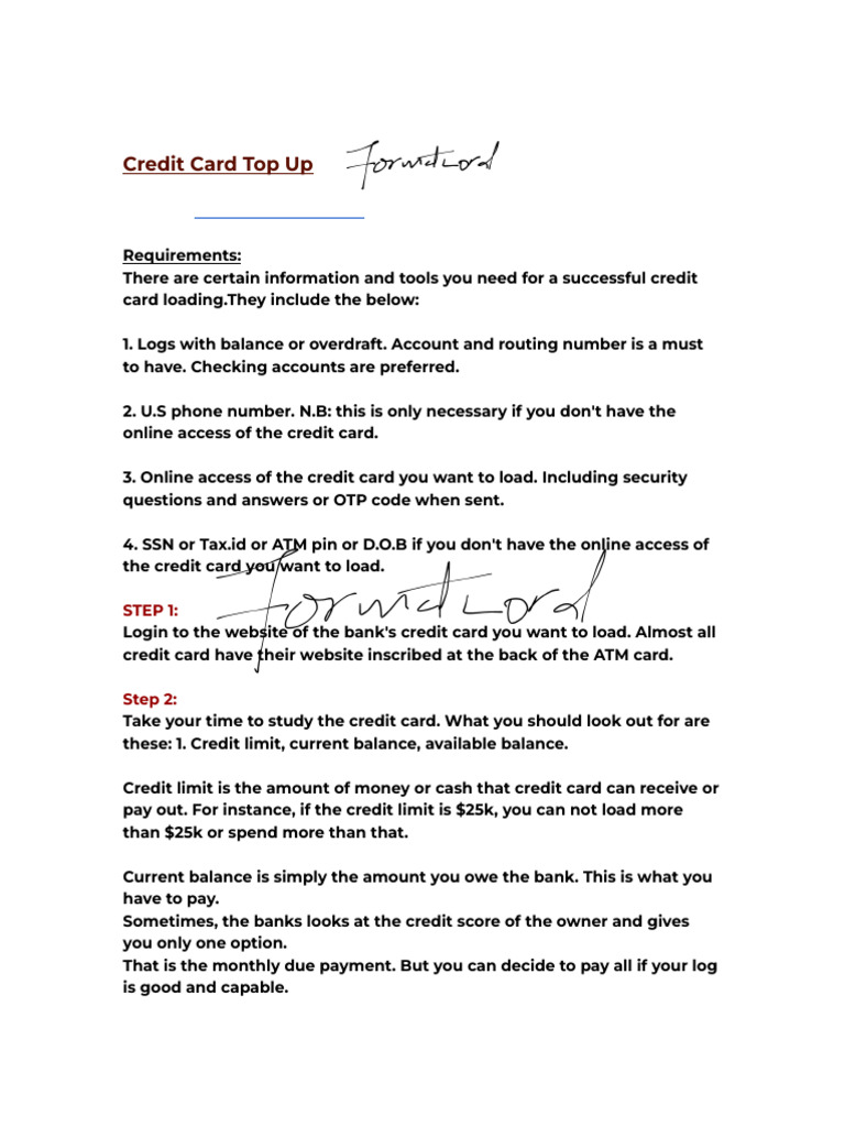 CC TOP UP | PDF | Credit Card | Banks