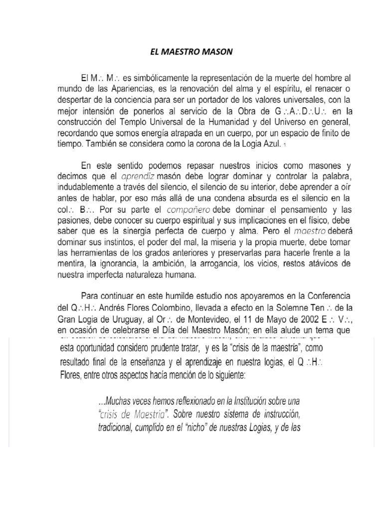 El Maestro Mason 1 | PDF