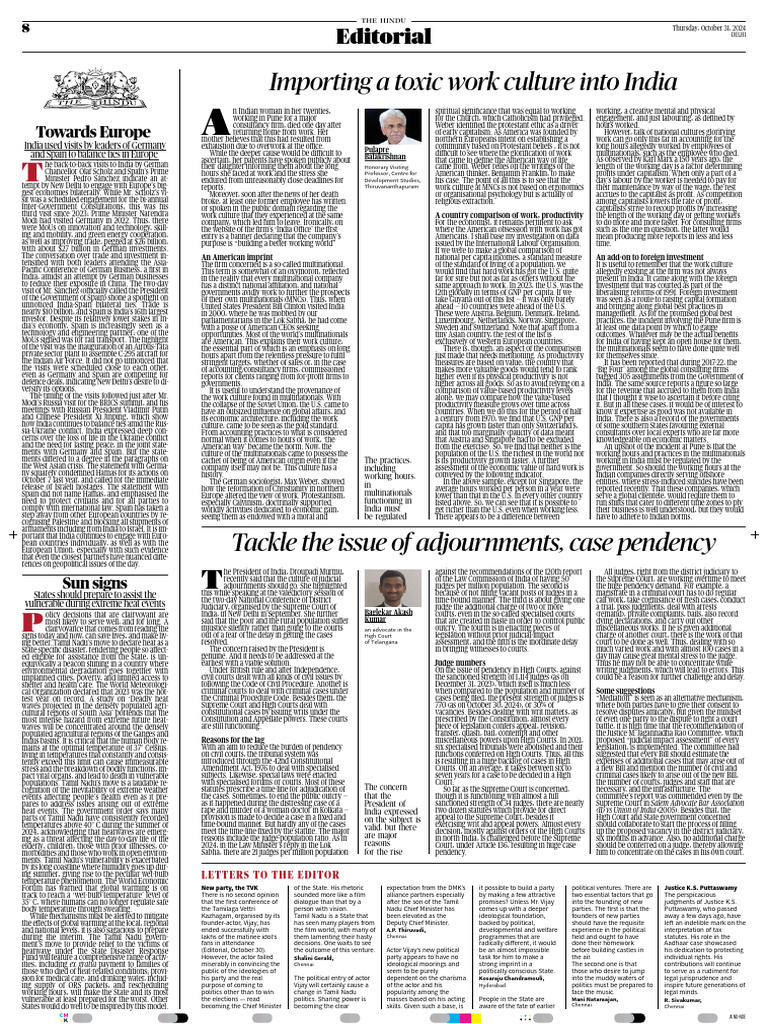 All English Editorial_31-10-2024 | PDF | Judge | Supreme Court Of The ...