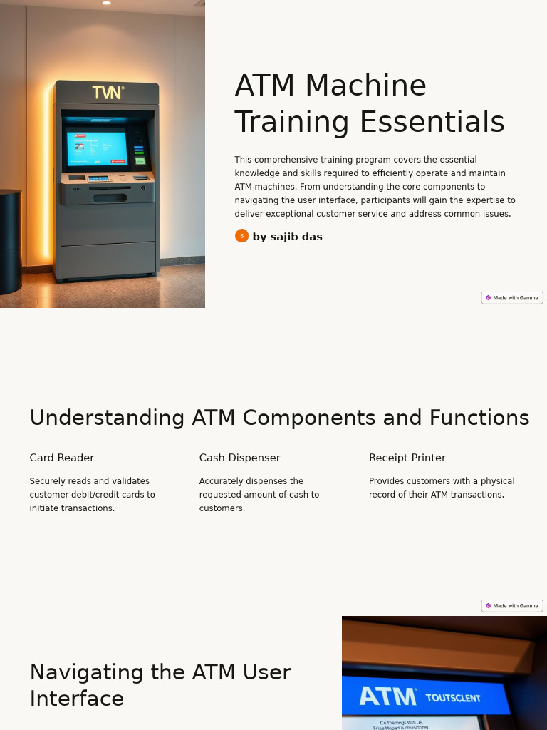 ATM Machine Training Essentials | PDF | Automated Teller Machine | Cash