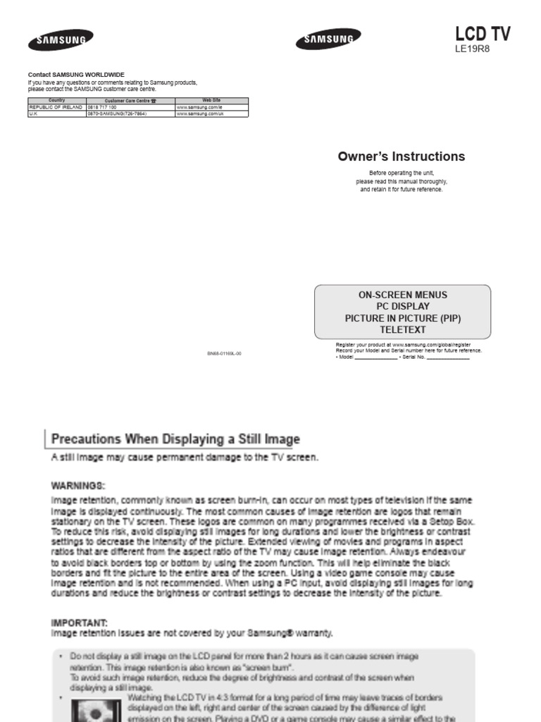 BN68 01169L 00eng 0817 | PDF | Hdmi | Computing