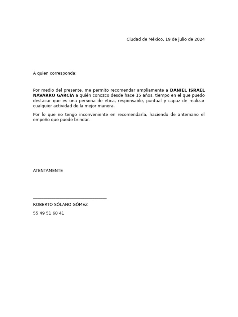 Carta Reco. 1 | PDF