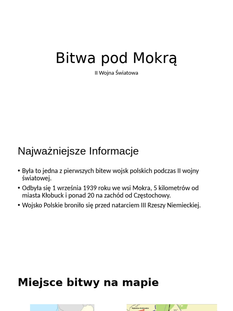 Bitwa Pod Mokrą - Historia | PDF