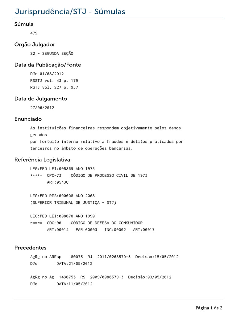 Sumula 479 - STJ | PDF
