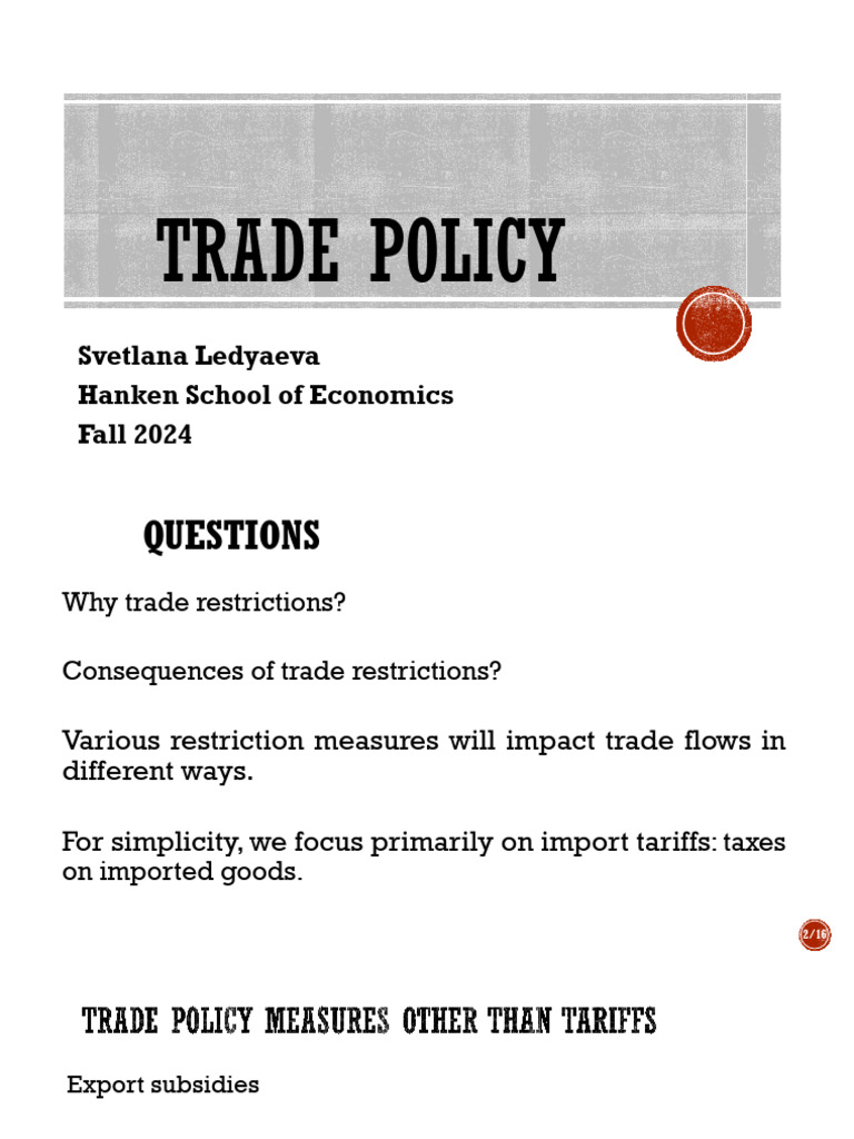 04 20241108 Lecture4 - Trade Policy | PDF | Elasticity (Economics ...