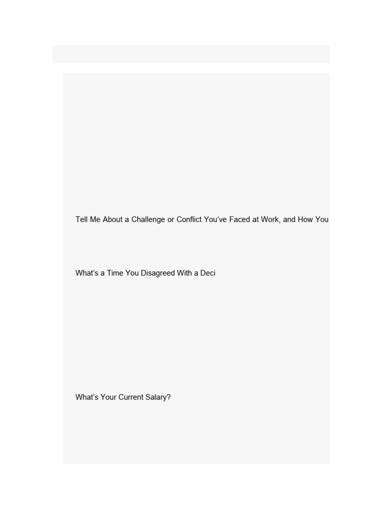 Interview Questions Study Guide Advanced Level | PDF