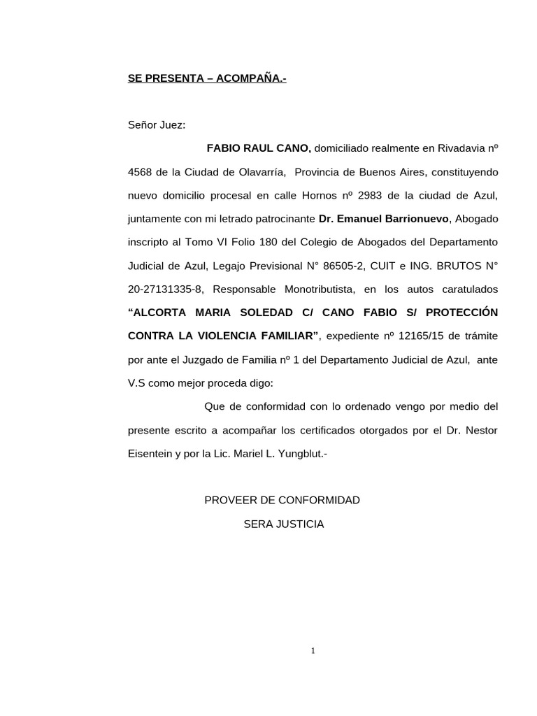Documento Legal de Fabio Cano | PDF