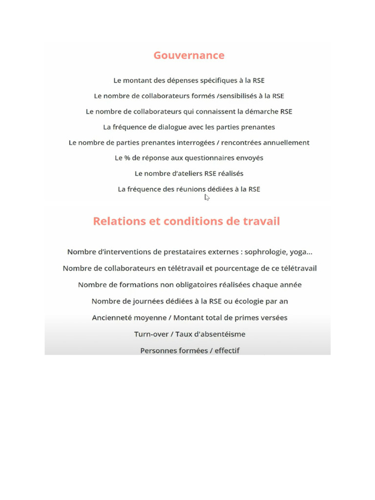 Qlq Indicateurs RSE | PDF