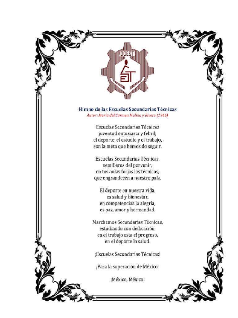 Himno A Secundarias Tecnicas | PDF
