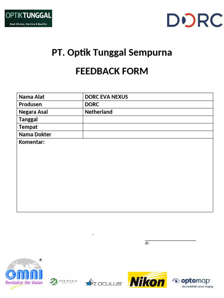 Template Feedback Form Eva Nexus | PDF