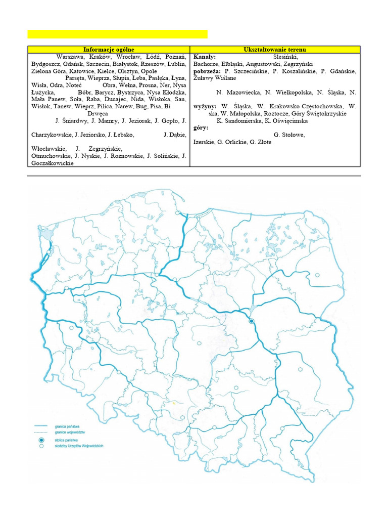 Mapa Ogólnogeograficzna Polski | PDF