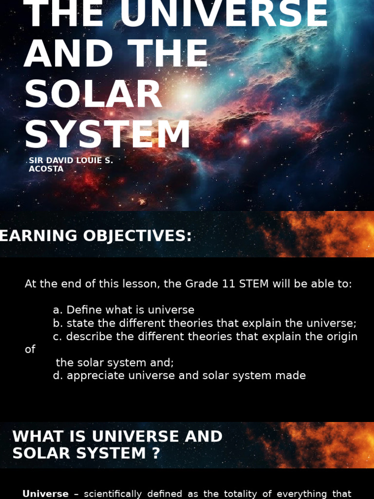 Universe and Solar System | PDF | Solar System | Universe