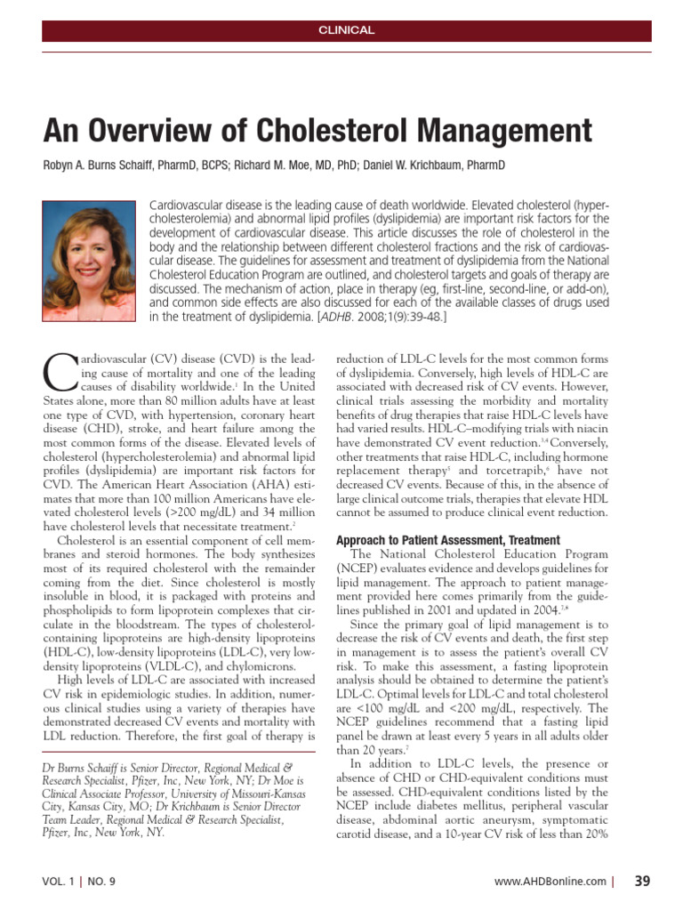 Cholesterol Management Guidelines for CVD | PDF | High Density ...