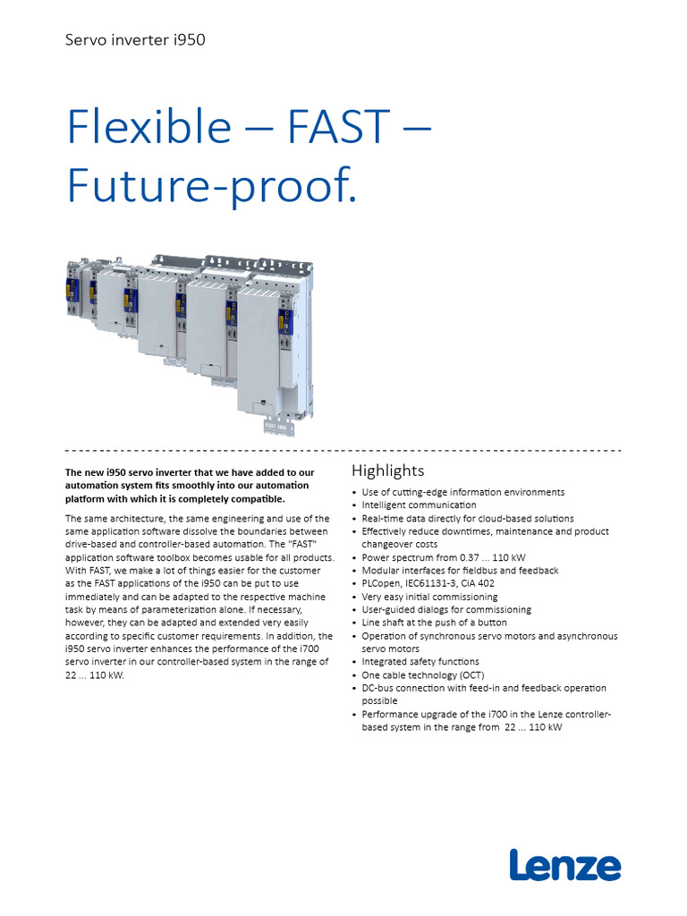 Flyer I950 Cabinet Servo Inverter EN1 | PDF | Automation | Power Inverter