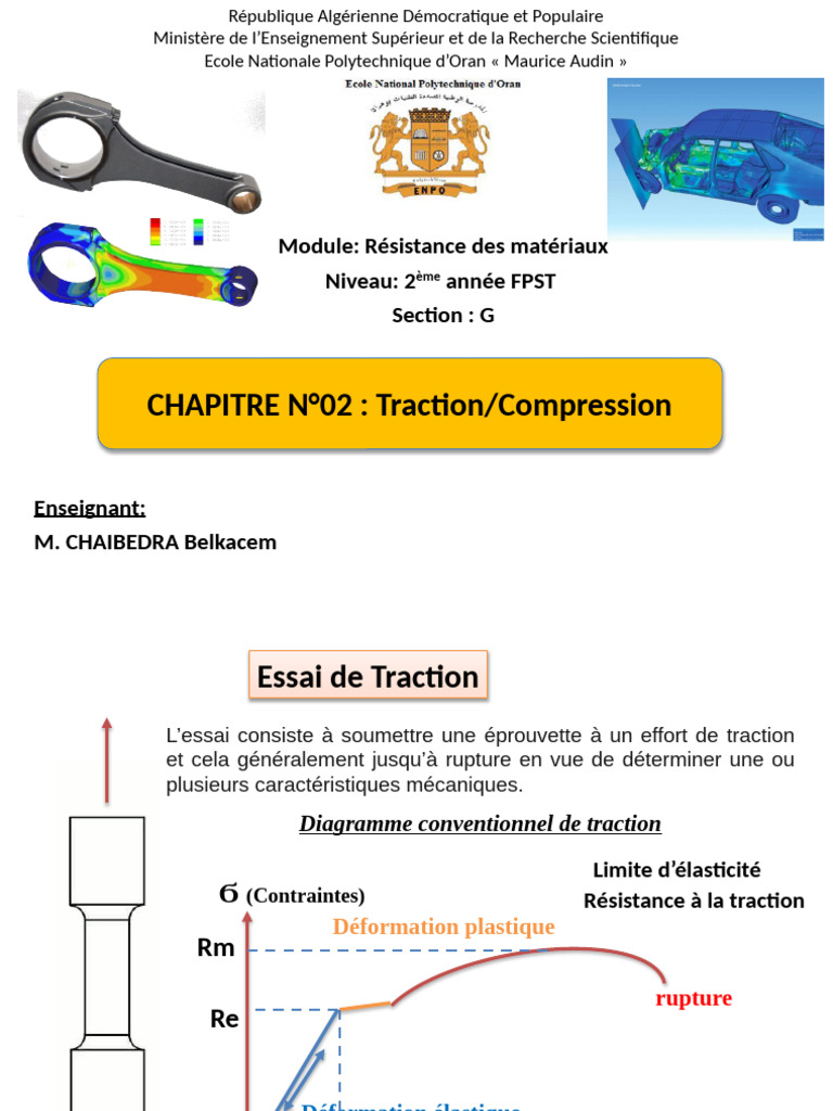 1 traction compression | PDF | Résistance des matériaux | Élasticité ...