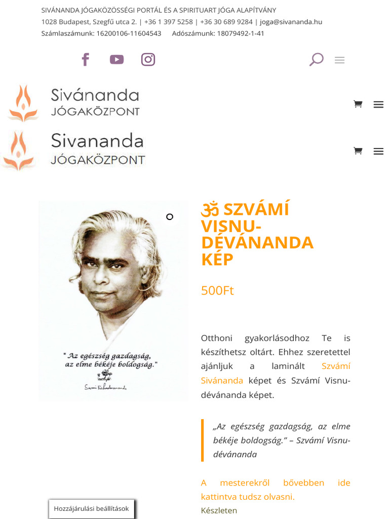 Szvámí Visnu-Dévánanda Kép - Jóga ŐSI Forrásból - Sivananda SHOP | PDF