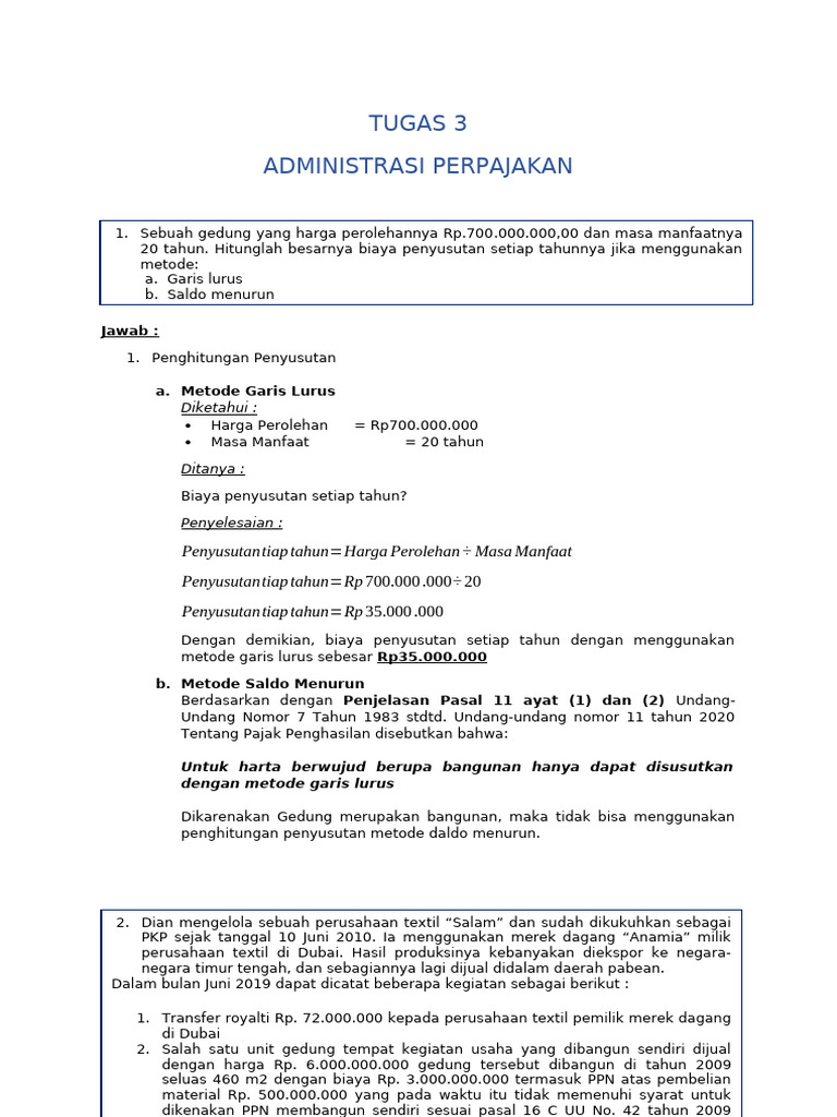 Tugas 3 Administrasi Perpajakan | PDF