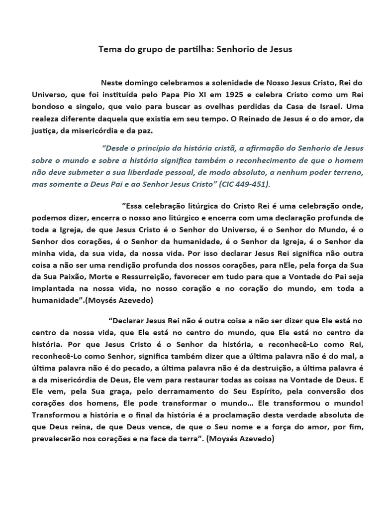 Senhorio de Jesus (8335) | PDF | Deus | Jesus