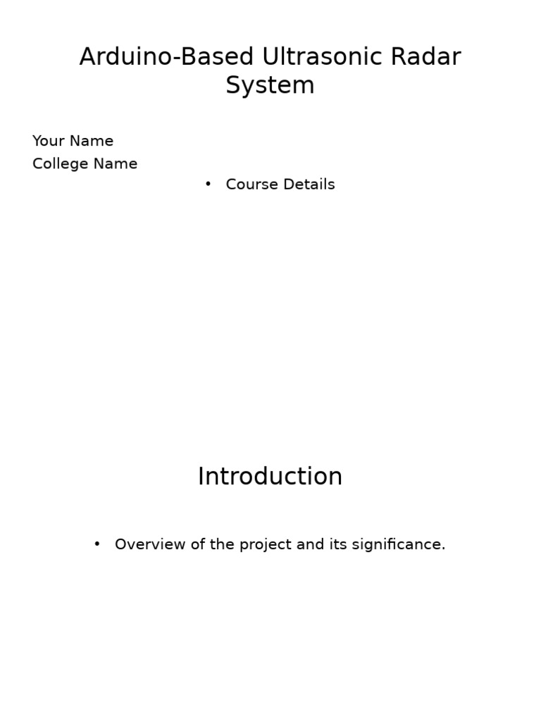 Arduino Ultrasonic Radar | PDF | Arduino | Radar