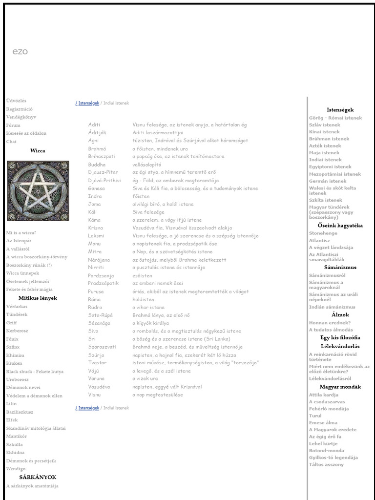 Indiai Istenek - Istenségek | PDF