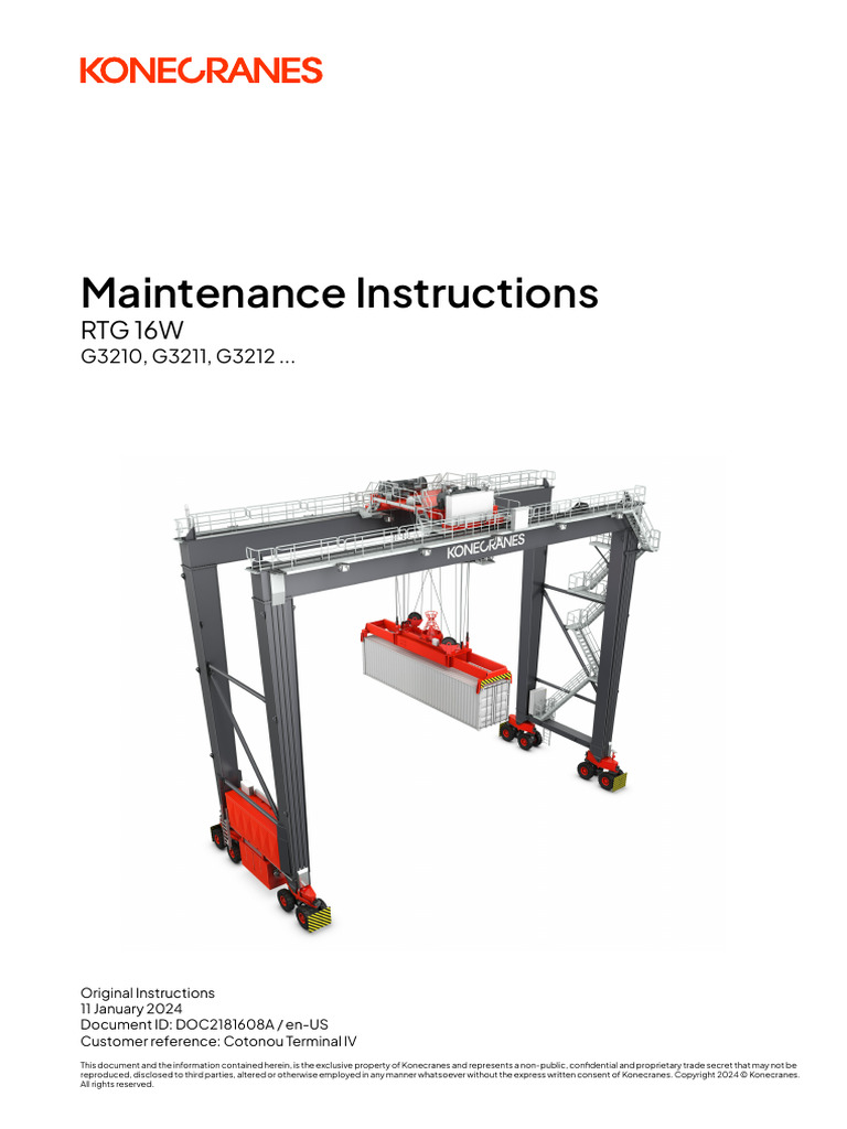 RTG G3210-3213 Maintenance Instructions en Rev A | PDF | Stairs | Crane ...