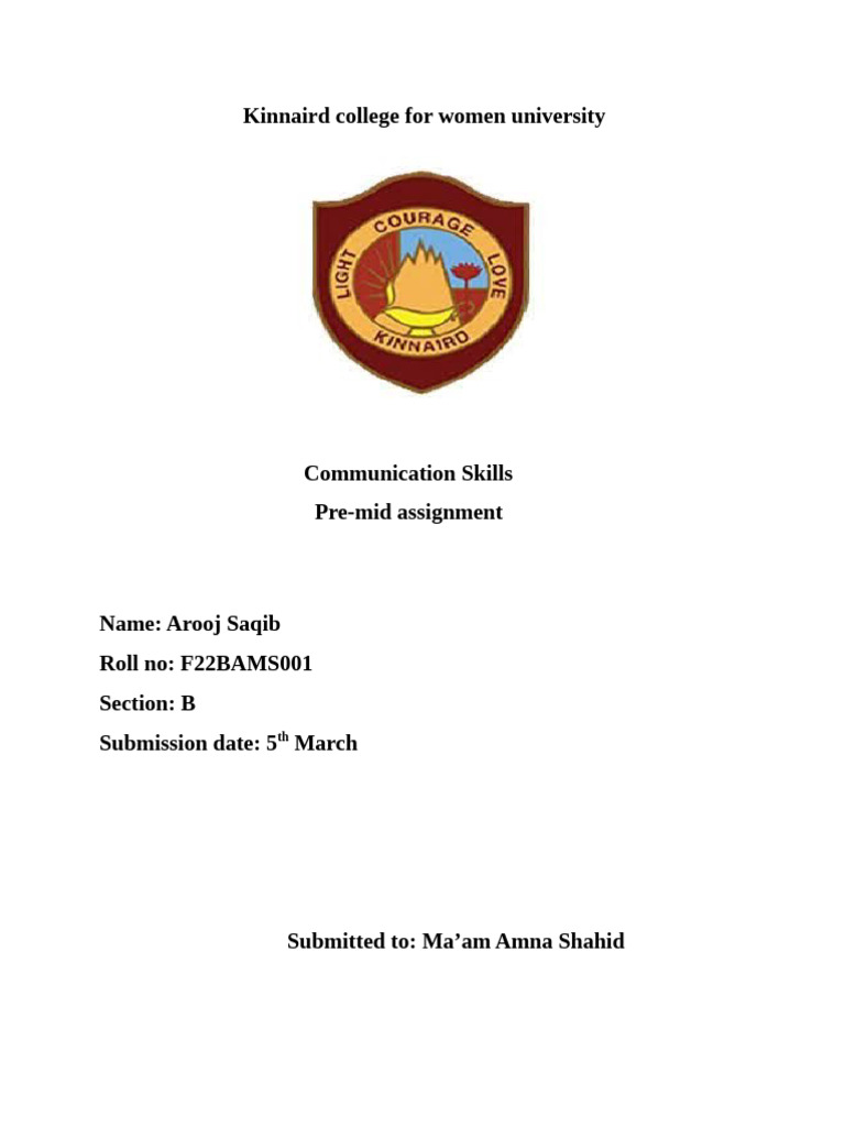 communication skills assignment | PDF | Information | Communication