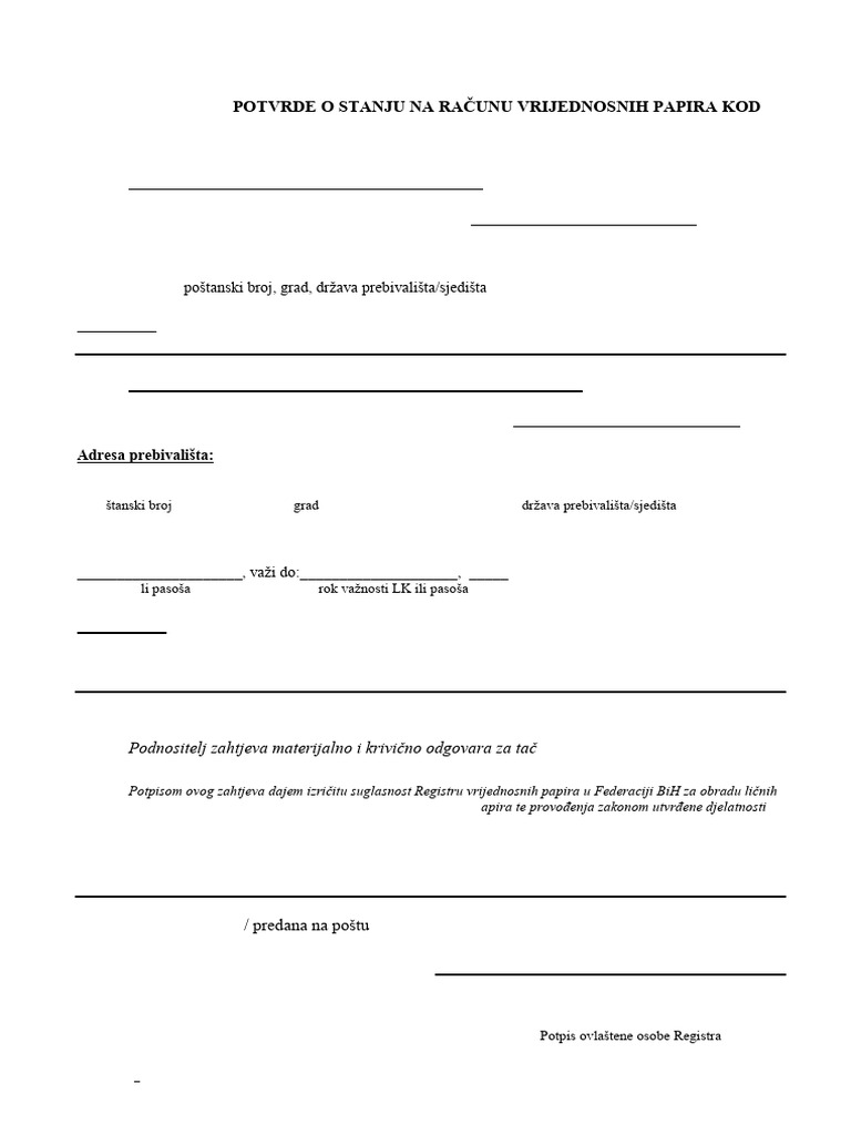 10 Prilog J Obrazac ZP - 2 | PDF