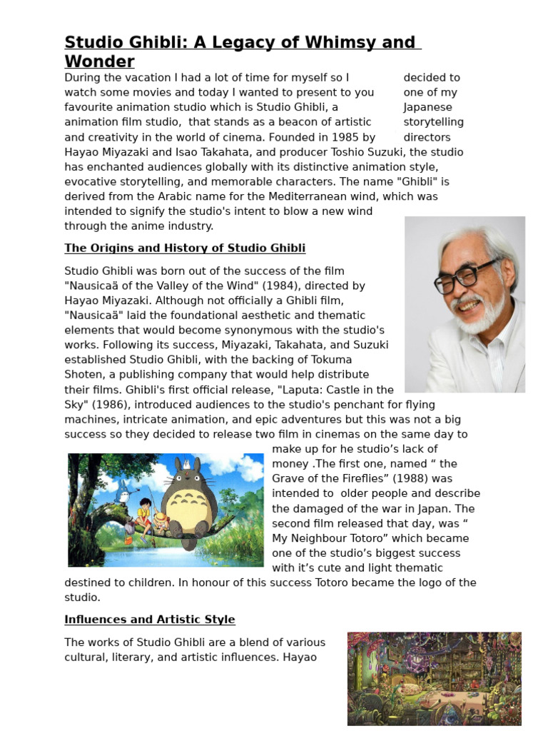 Essay studio ghibli | PDF
