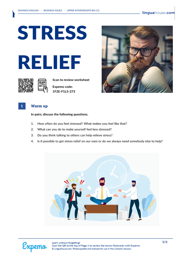Stress Relief American English Teacher B2 C1 | PDF | Meditation ...