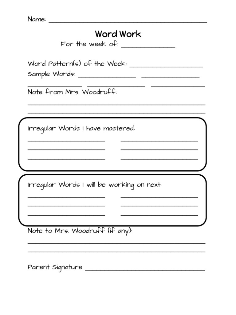 My Weekly Sight Word Sheet | PDF
