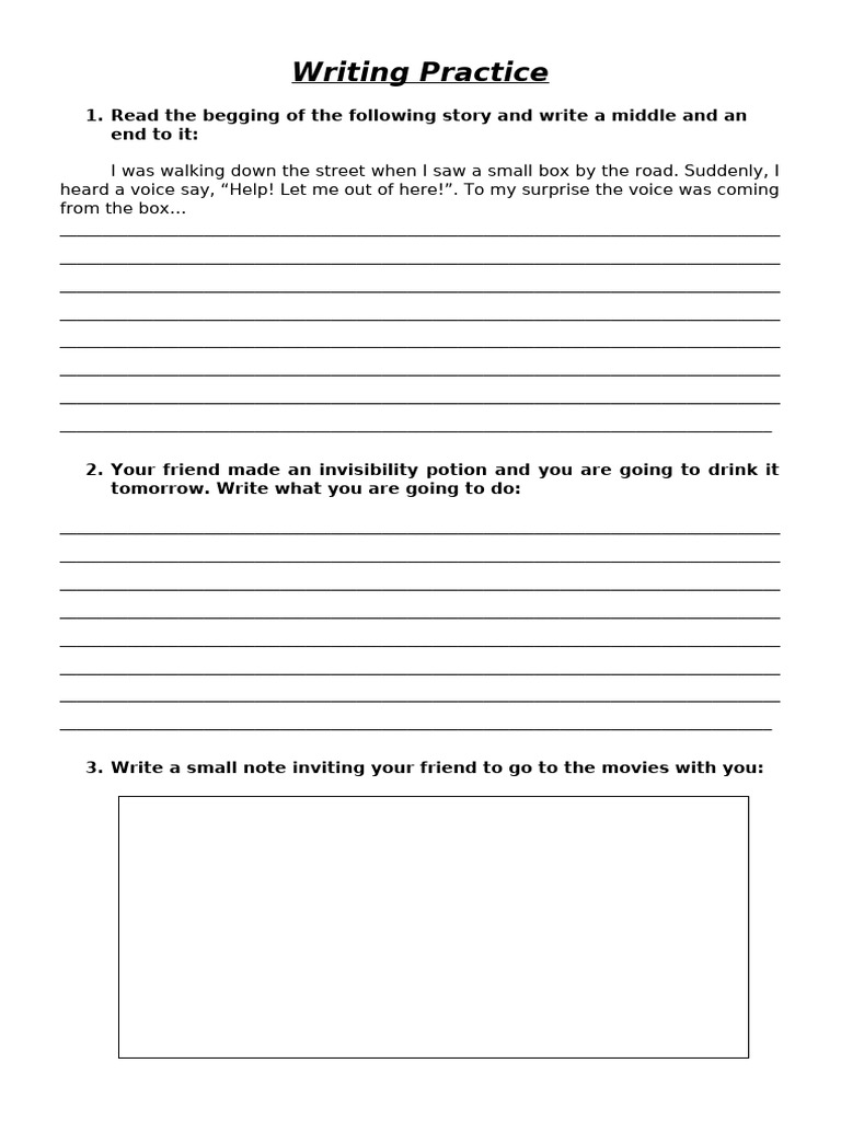 Writing Practice | PDF