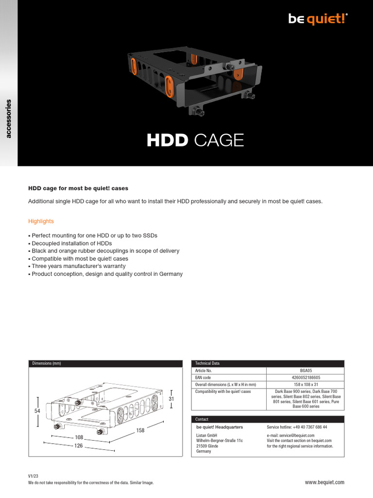 HDD Cage Datasheet en 1 | PDF | Hard Disk Drive | Computer Science