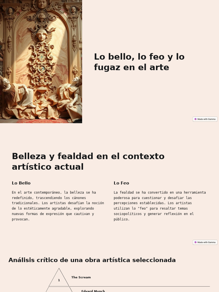 Lo Bello Lo Feo y Lo Fugaz en El Arte | PDF