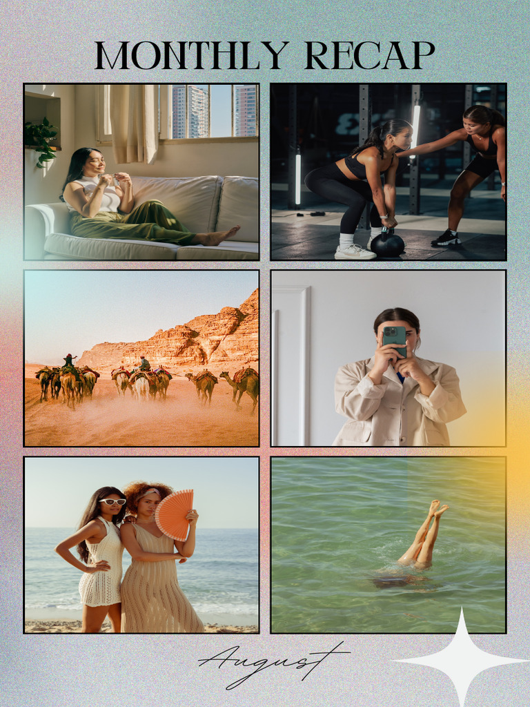 Yellow Gradient Monthly Recap Photo Collage Instagram Story PDF | PDF