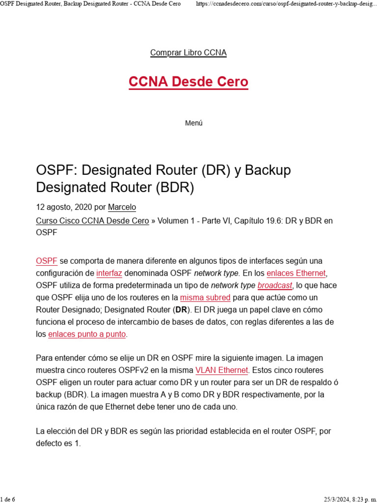 OSPF Designated Router, Backup Designated Router - CCNA Desde Cero ...
