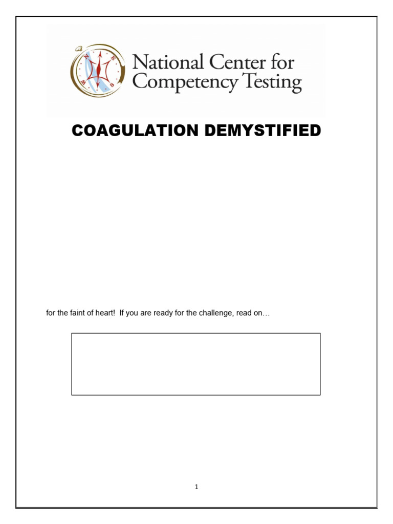 Coagulation Demystified | PDF | Coagulation | Platelet