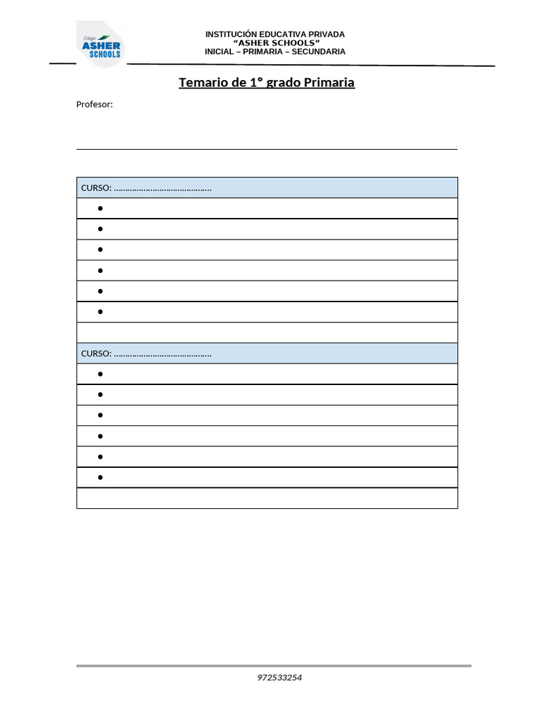 Modelo de Temario INICIAL Y PRIMARIA UNIDOCENCIA | PDF