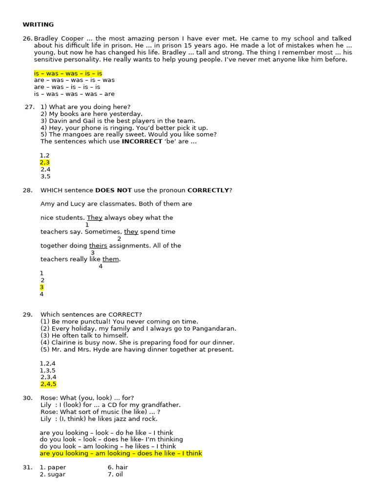 2122 Midsem 1 Writing 7 Bil Class - Cadangan | PDF | Linguistics ...