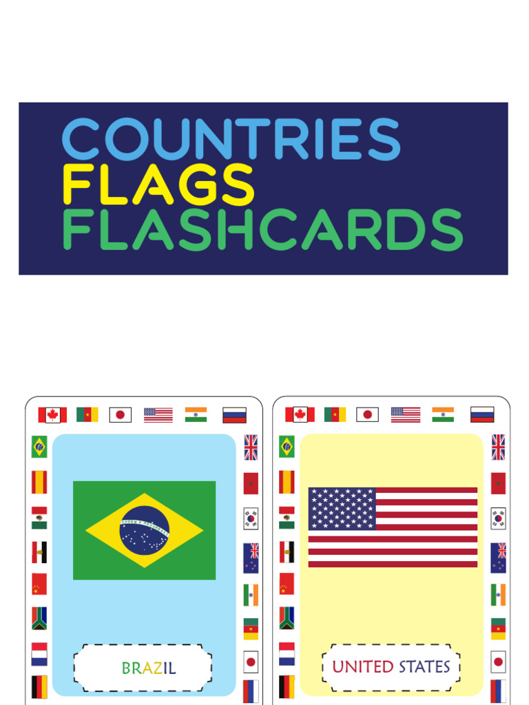 Country Flags Flashcards List | PDF