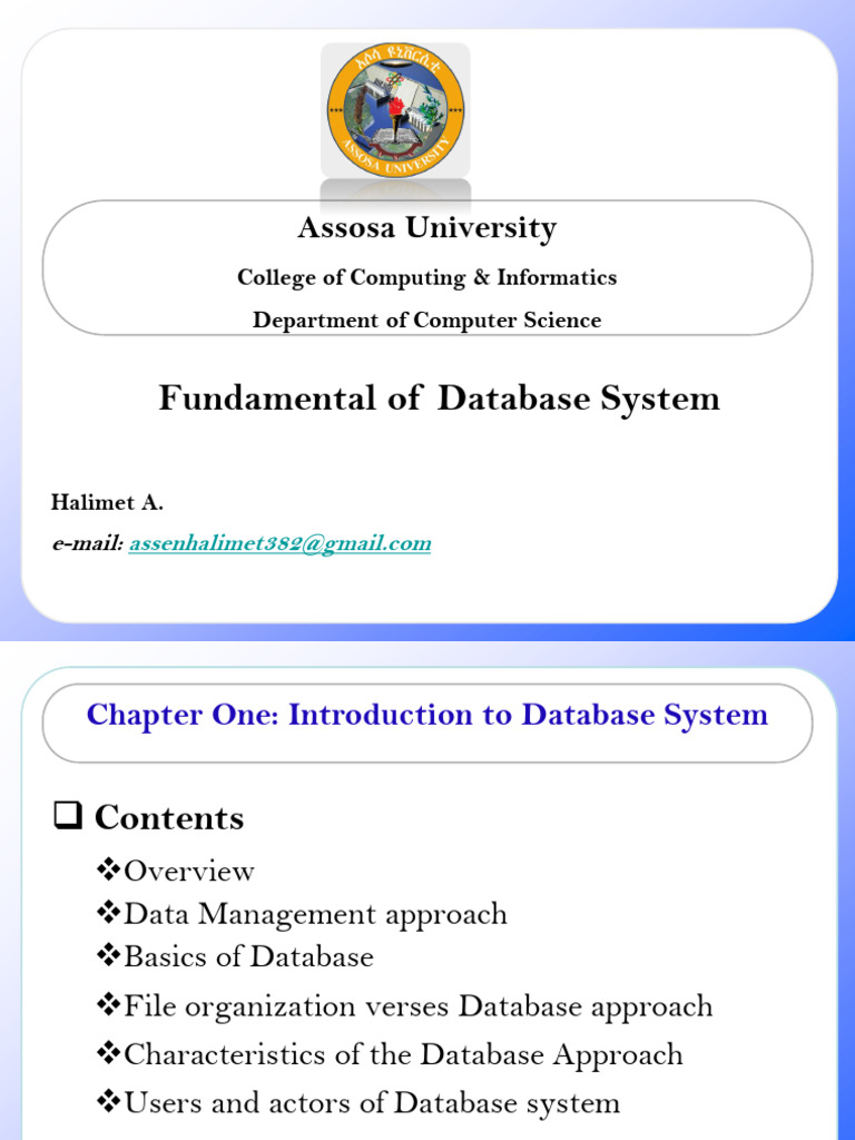 DB_Chapter_1 | PDF | Databases | Computer File
