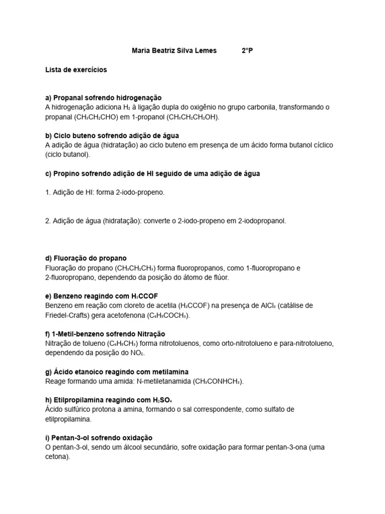 Lista de Exercícios Carlos | PDF