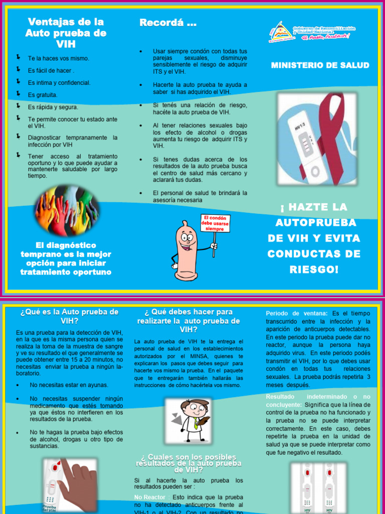Triptico Autoprueba Agosto 22 | PDF | VIH | VIH / SIDA