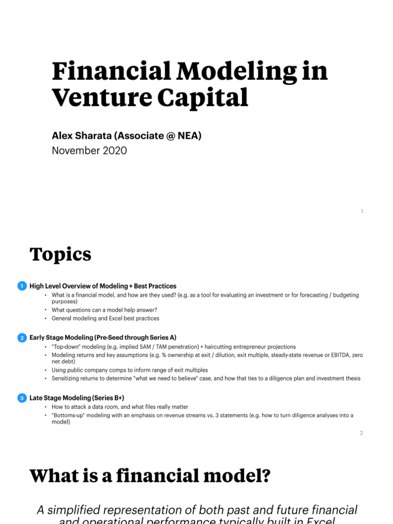Financial Modeling Guide for Startups | PDF | Revenue | Internal Rate ...
