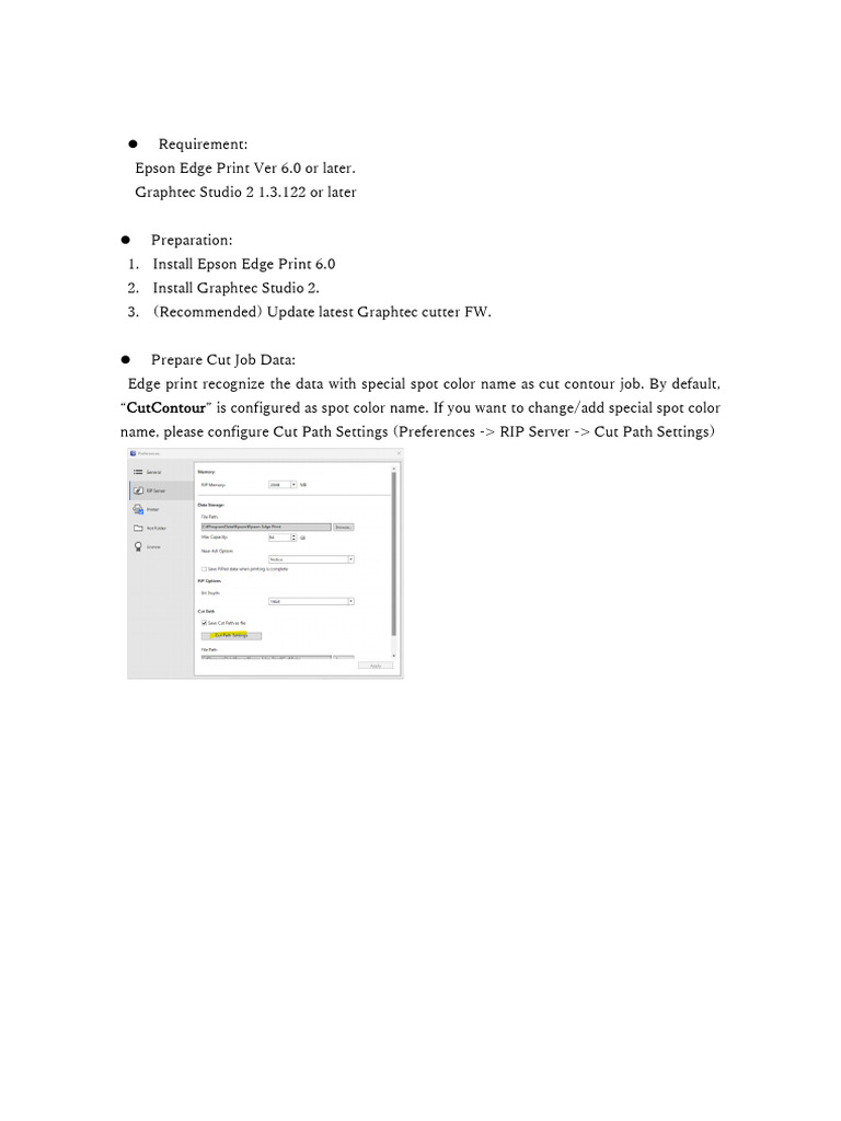 Epson Edge Print & Graphtec Workflow Guide | PDF
