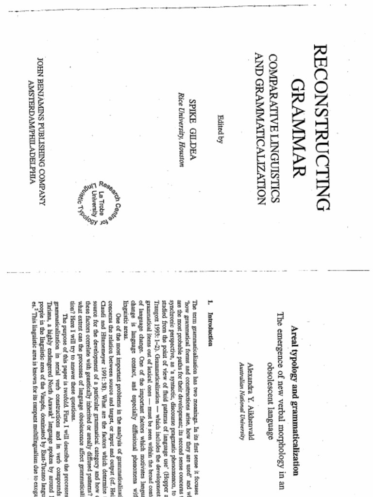 Areal-typology-and-grammaticalization-emergence-of-new-verbal-morphology- | PDF