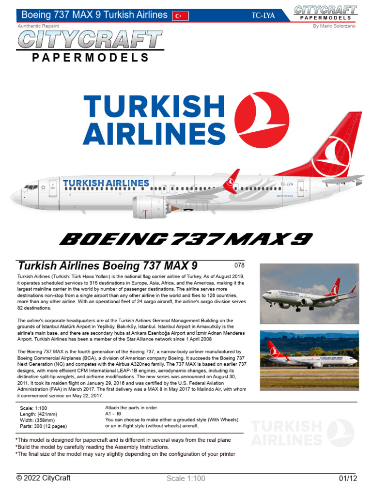 Boeing 737 MAX 9 Turkish 1 - 100 | PDF | Transport | Airliner