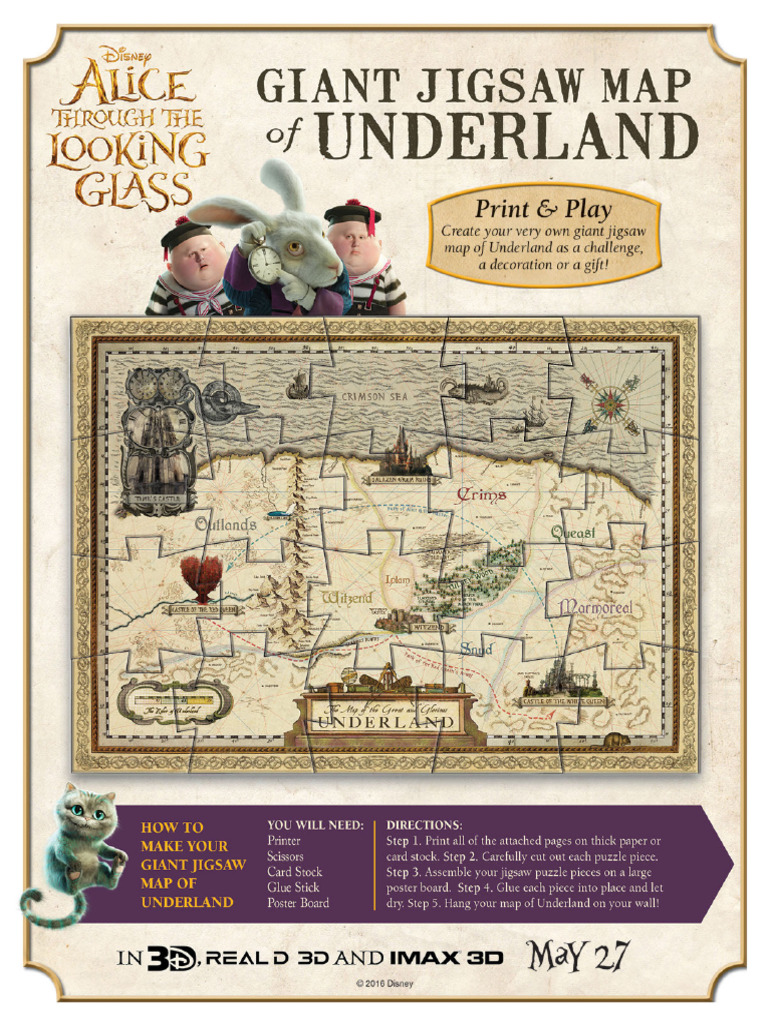 Alice Through The Looking Glass Printable Activity Pages Giant Jigsaw ...